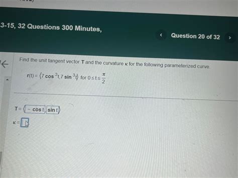 Solved Questions Minutes Find The Unit Tangent Chegg