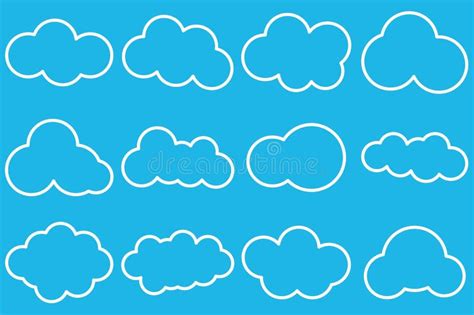 Clouds Line Icon Set Vector Illustration Stock Vector Illustration Of Icon Blue 275807769