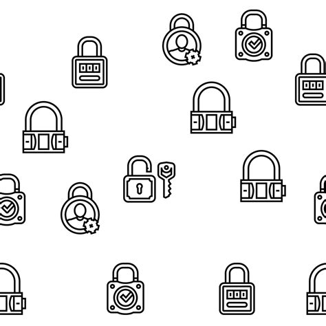 Padlock Lock Safe Password Key Vector Seamless Pattern 19574423 Vector