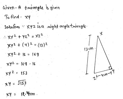 Solved Using Pythagoras Theorem Calculate The Length Of Xy Give