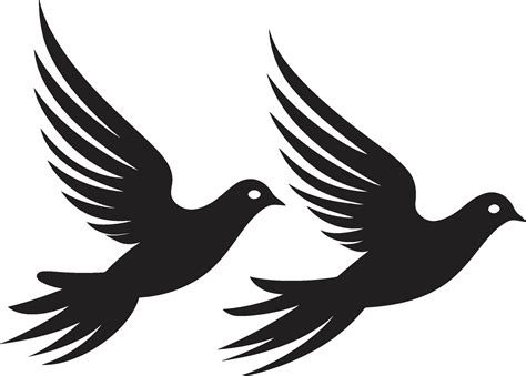 Wings Of Unity Dove Pair Serenade In Flight Emblem Of A Dove Pair