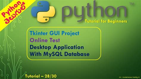 Python Tutorial 2830 Tkinter Project Part7 Youtube