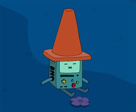 Download Adventure Time Bmo With Traffic Cone Picture