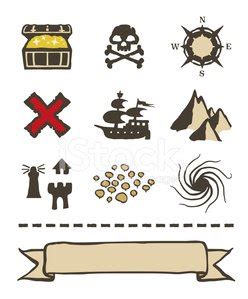 Treasure Map Icons And Elements Stock Vector Royalty Free FreeImages
