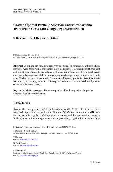 Pdf Growth Optimal Portfolio Selection Under Proportional Transaction Costs With Obligatory
