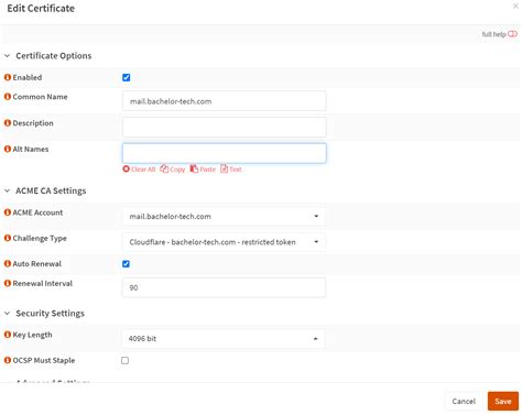 get ssl certificate on opnsense for web services cloudflare