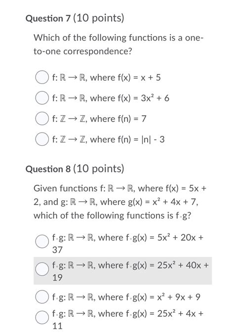solved question 7 10 points which of the following
