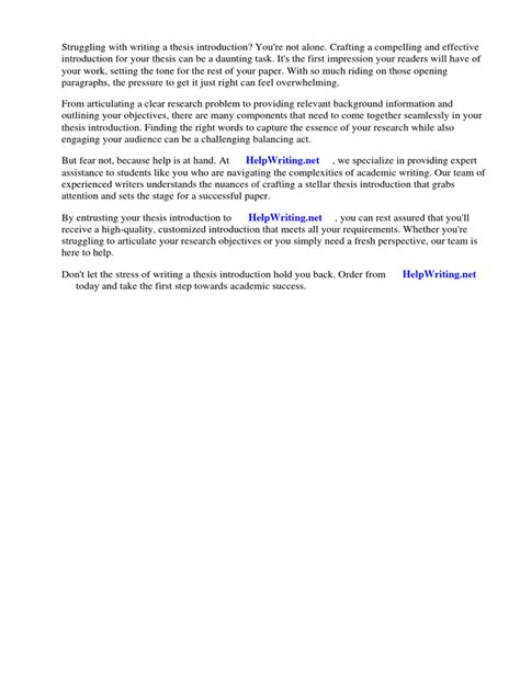 Thesis Introduction Generator Pdf Essays Thesis