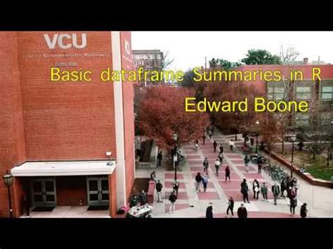 Basic Dataframe Summaries In R YouTube