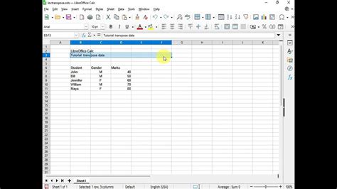 libreoffice calc transpose data libreofficetutorial libreofficecalc