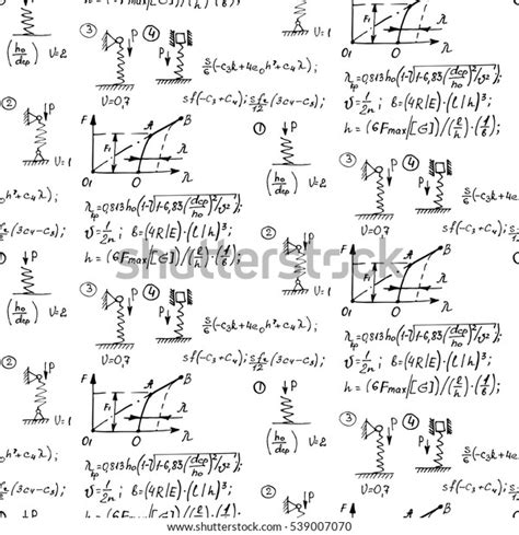 Physical Seamless Pattern Equations Figures Schemes Stock Vector Royalty Free 539007070