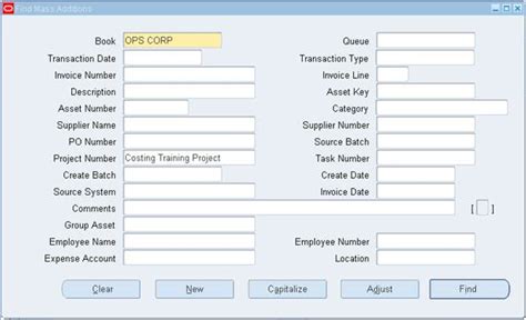 Oracle Applications Asset Capitalization In Oracle Projects Module