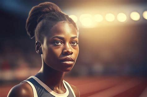 Premium Ai Image Track Field Athlete Fit African Training Generate Ai