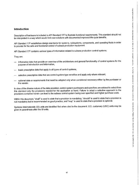 Segment 007 Of Api Rp 17f Std For Subsea Production Control System
