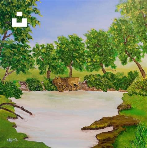 나무와 바위가있는 강 사진 Unsplash의 무료 유화 이미지