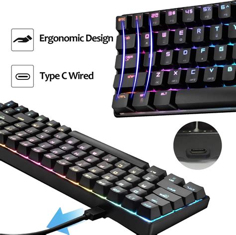 Buy LexonElec Mechanical Gaming Keyboard Chroma RGB Backlit Keyboard With Type C Blue