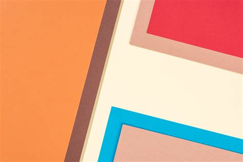 최소한 현대 갈색 파란색 노란색 주황색 빨간색과 베이지색 추상 배경 복사 공간 0명에 대한 스톡 사진 및 기타 이미지 0명 기하 도형 노랑 Istock