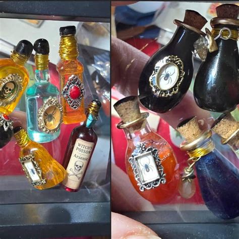 Gothic Tiny Doll Potion Bottles Miniature Witch Potion Set 112 Scale