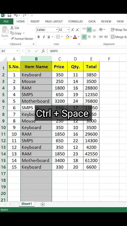 Shorts Insert Row And Column Shortcut Trick In Excel Excelhacks