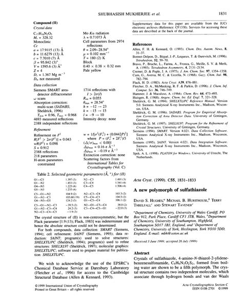 Pdf A New Polymorph Of Sulfathiazole