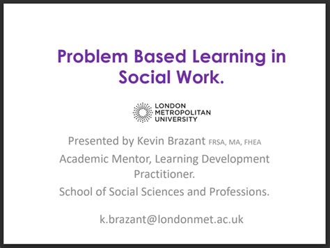 LD 3 Problem Based Learning PBL For Engaging Multi Ethnic Men As Part Of Social Work Education
