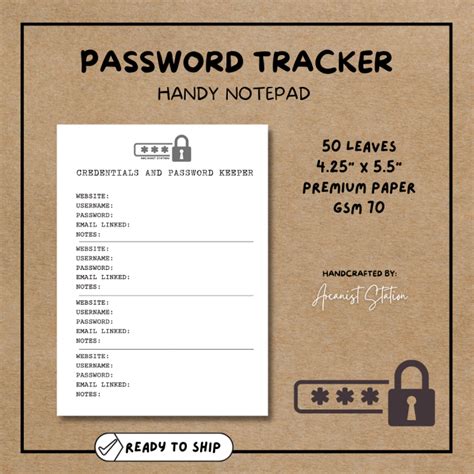Minimalist Credentials And Password Keeper Notepad Lazada Ph