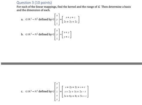 Solved Question Points For Each Of The Linear Chegg Com