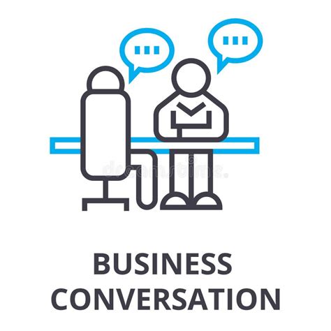 Business Conversation Thin Line Icon Sign Symbol Illustation Linear Concept Vector Stock