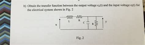 Solved B Obtain The Transfer Function Between The Output Chegg