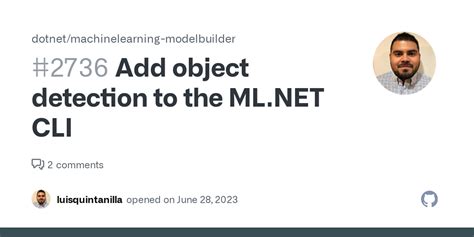 Add Object Detection To The Mlnet Cli · Issue 2736 · Dotnet
