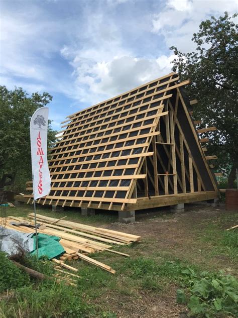 Проект каркасного дома шалаша A Frame а фрейм 6×10 м