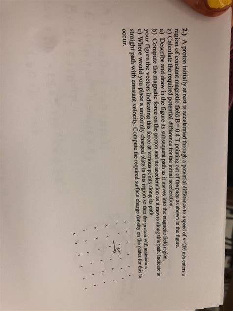 Solved 2 A Proton Initially At Rest Is Accelerated Through