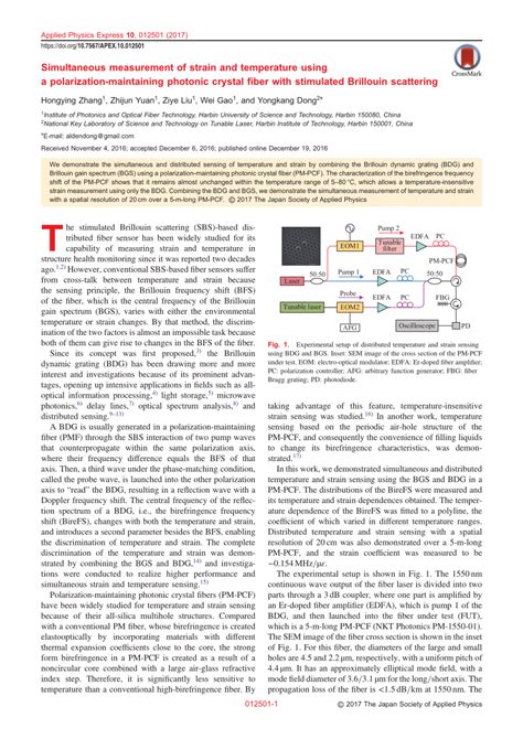 Simultaneous Measurement Of Strain And Temperature Using A Polarization Maintaining Photonic