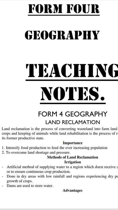 Free Geography Notes Revision Questions KCSE Past Papers Exams