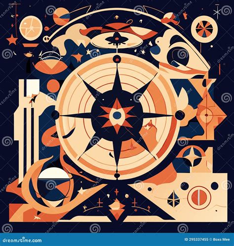 Compass In Abstract Style Vector Illustration In A Flat Style Stock Vector Illustration Of