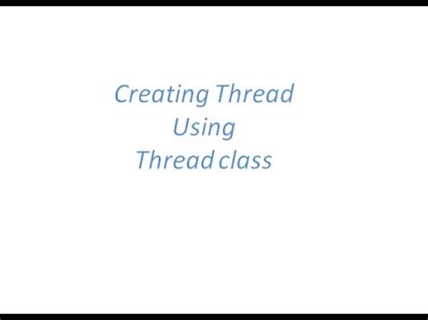 Create Thread By Using Thread Class YouTube