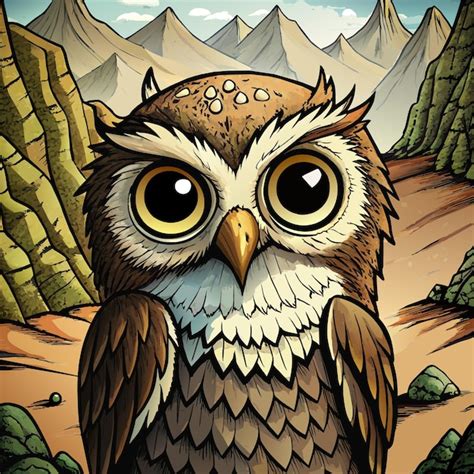 Premium Vector An Owl With A Yellow Beak Is Shown In A Poster That