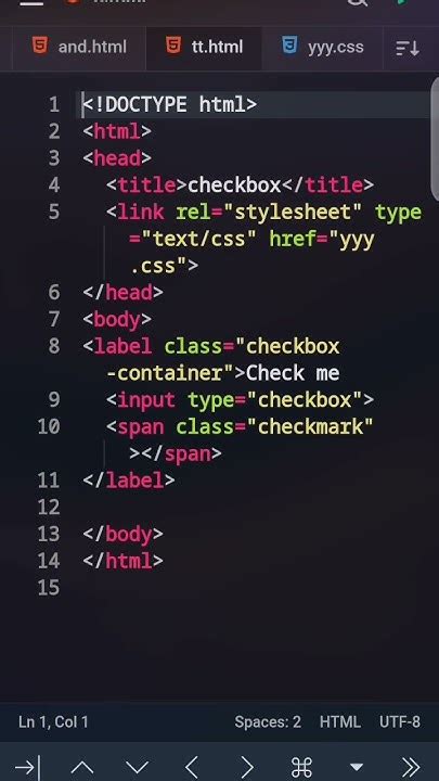 Make Check Box In Html Css Viral Shorts Youtubeshorts Html Css