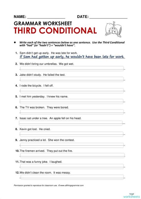 Third Conditional Practice Worksheet September 7 Interactive Worksheet