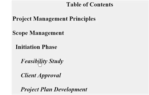 Create A Table Of Contents With Page Numbers
