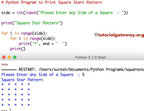Python Program To Print Square Star Pattern
