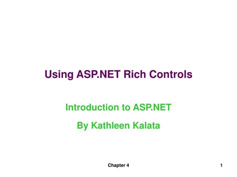PPT Using ASP NET Rich Controls PowerPoint Presentation Free Download ID