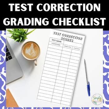 EDITABLE Test Grading Checklist Data Collection For Test Corrections