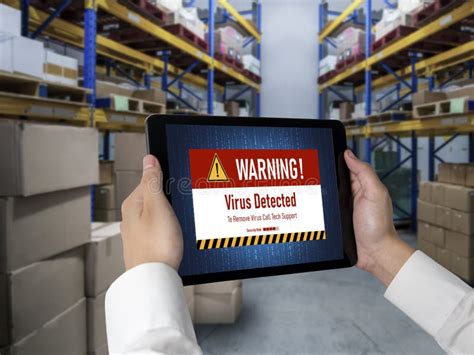 Virus Warning Alert On Computer Screen Detected Modish Cyber Threat