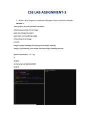 CSE LAB BCE BY MAHIMALURU ACHYUTH Pdf CSE LAB ASSIGNMENT Write A Java Program To