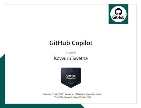 excited to share that i ve earned the github copilot badge swetha kovvuru