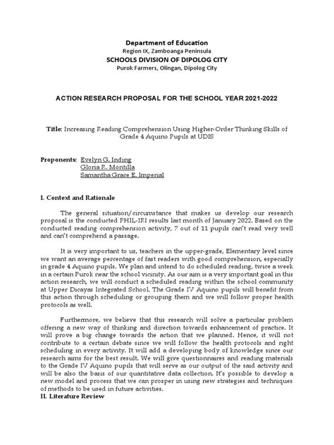 Action Research Increasing Reading Comprehension Pdf Reading Comprehension Cognition