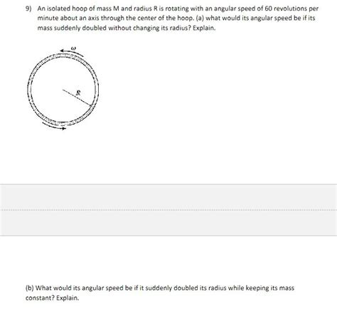 solved 9 an isolated hoop of mass m and radius r is