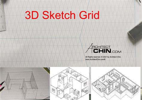 D Sketch Perspective Grid Printable Printable Grid Drawing Grid Interior Design Template