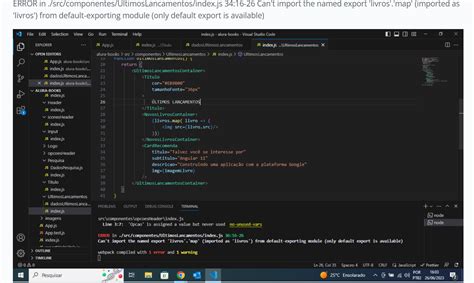 Erro Ao Exportar E Importar Livros Em Ultimoslancamentos React Comece Seu Projeto Full Stack